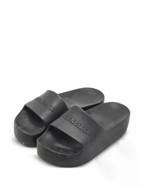 Balenciaga Embossed Logo Pool Slides