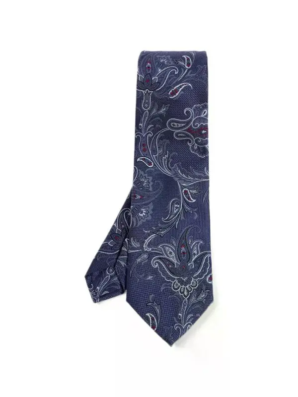 Etro Paisley Silk Tie - Blue
