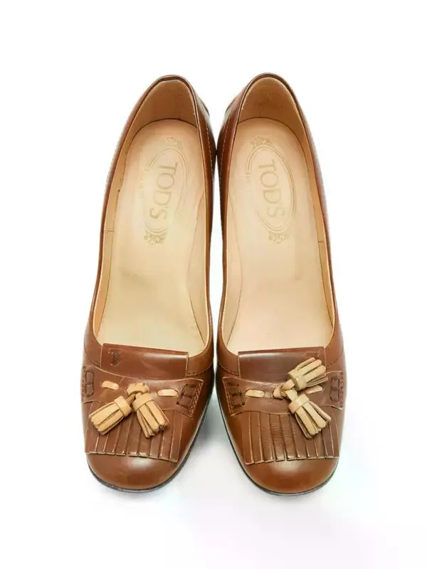 TOD'S Leather Fringe Tassel Pumps