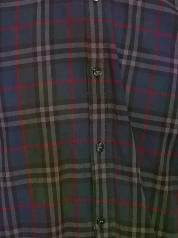 Burberry Nova Check Plaid-pattern Shirt - Blue