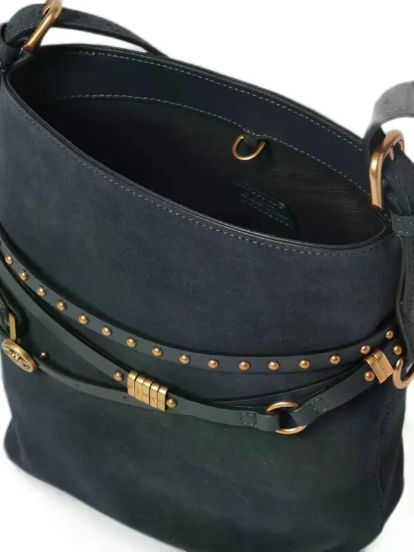 Pinko Studded Belted Shoulder Bag - Grey