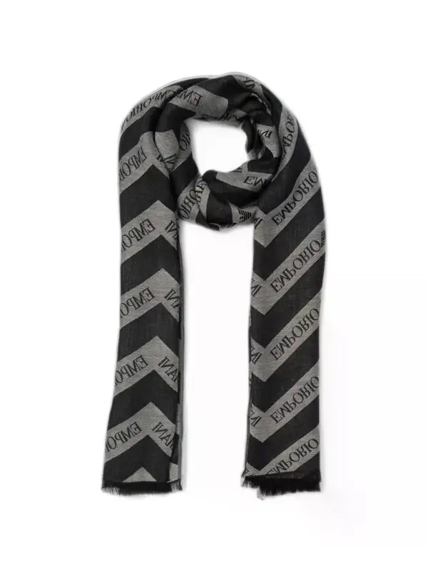 Emporio Armani Logo-print Chevron Scarf