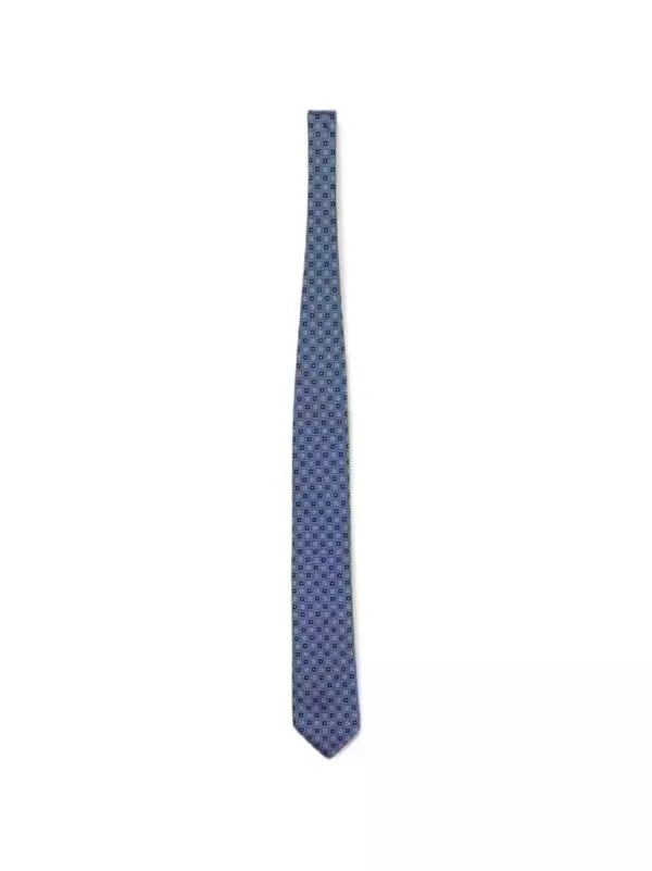 Zegna Brera Geometric-print Tie - Blue