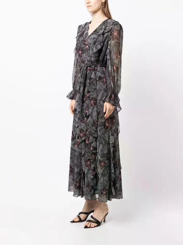 Diane Von Furstenberg Geometric Print V-neck Midi Dress