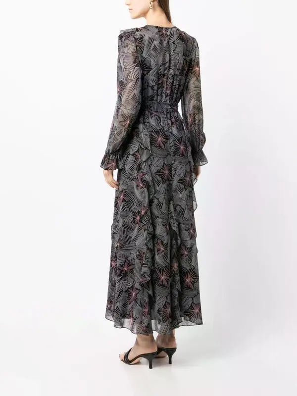 Diane Von Furstenberg Geometric Print V-neck Midi Dress