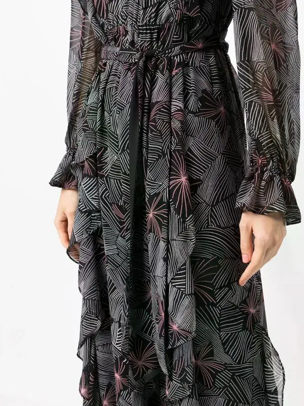 Diane Von Furstenberg Geometric Print V-neck Midi Dress