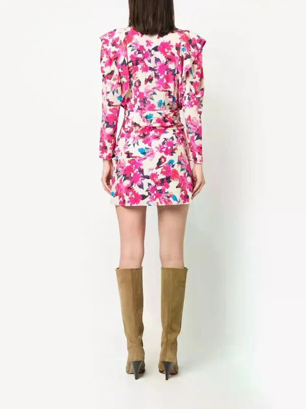 IRO PARIS Floral-print Gathered Minidress