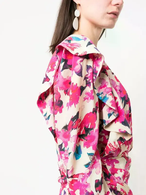 IRO PARIS Floral-print Gathered Minidress
