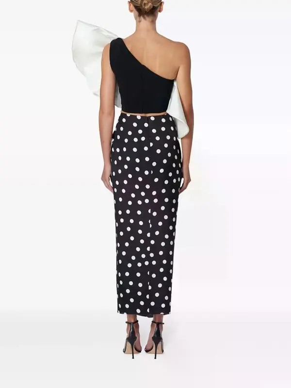 Carolina Herrera Asymmetric Silk Top With Ruffle Detail