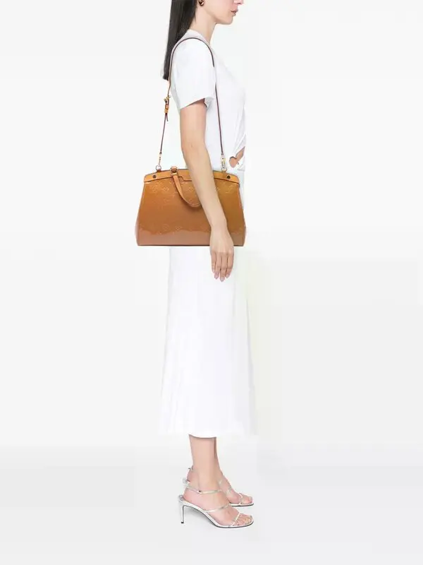LOUIS VUITTON Monogram Vernis Brea Mm Satchel - Brown