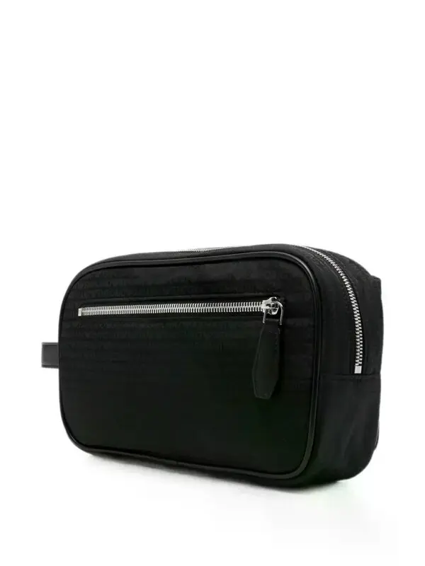Emporio Armani Logo Pattern Wash Bag - Black