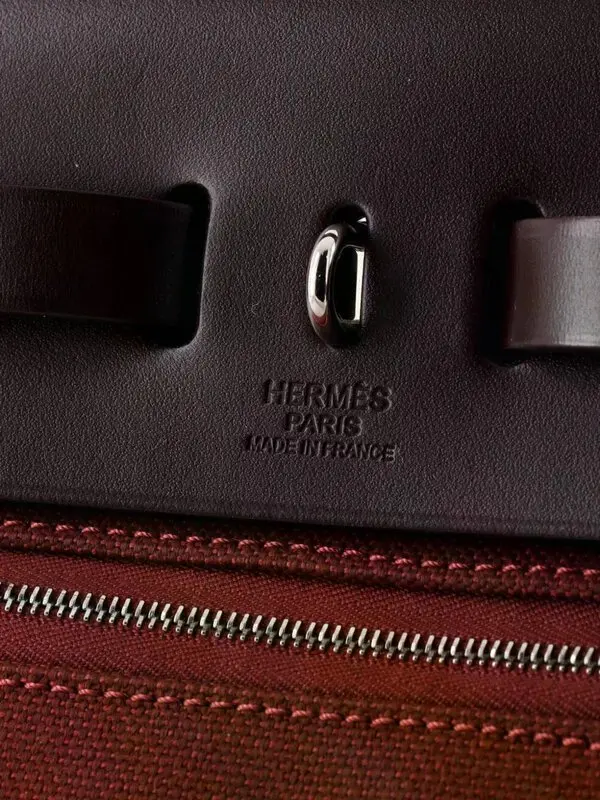 Hermès Herbag Zip Criss Viking Toile And Leather 31 Shoulder Bag - Red
