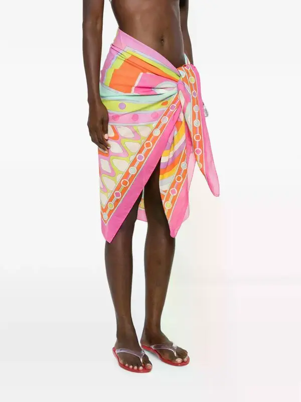 Emilio Pucci Geometric Print Pareo Midi Skirt