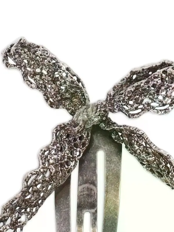 YVMIN Metallic Bow Detail Hair Clip - Silver