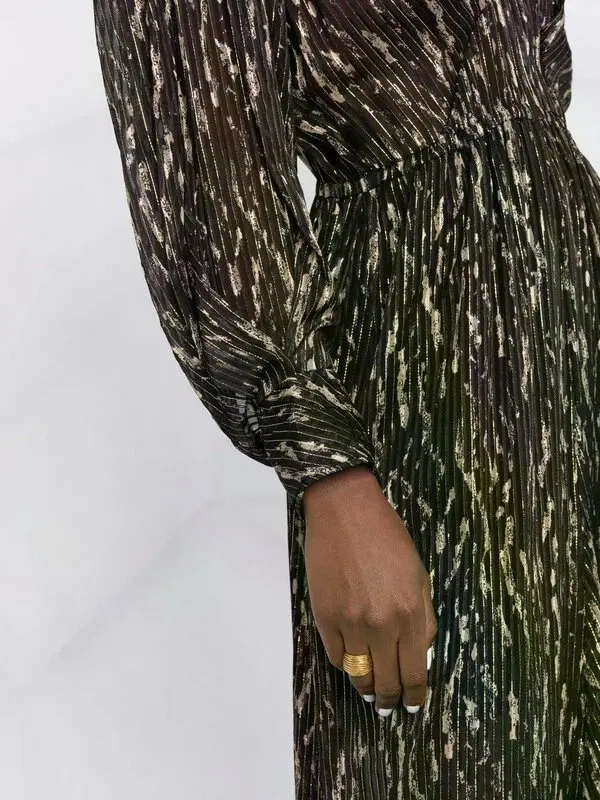 IRO PARIS Metallic Abstract-print Midi Dress