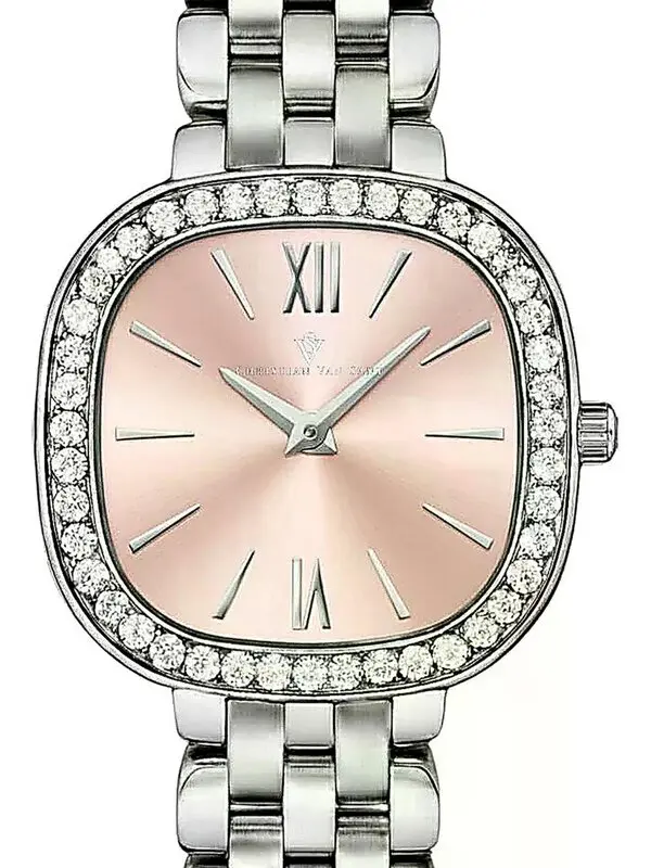 CHRISTIAN VAN SANT Rivoli 24mm Watch With Rose Gold-tone Dial And Stainless Steel Link Bracelet - Pink