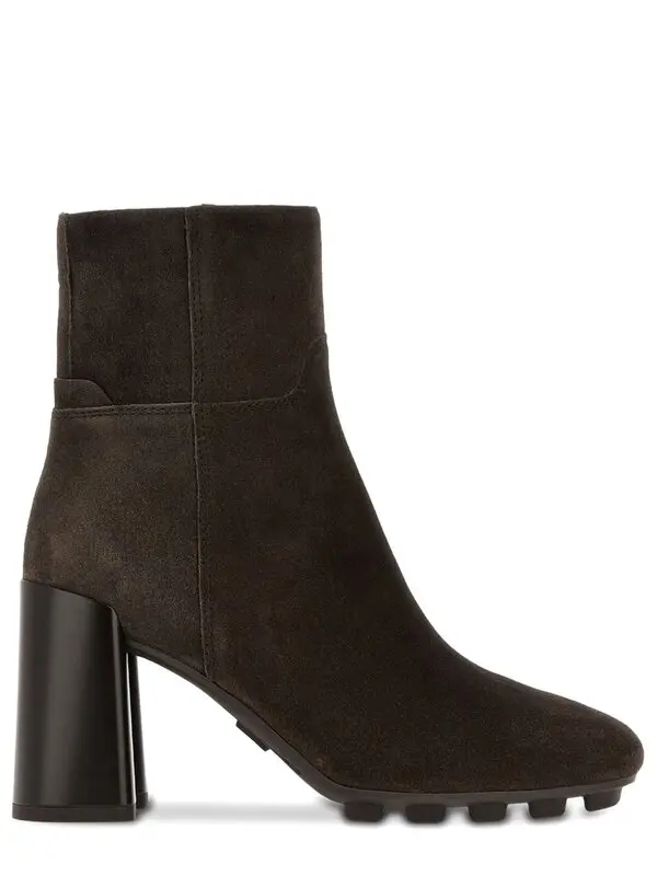 Hogan Ida" Suede Ankle Boots - Brown