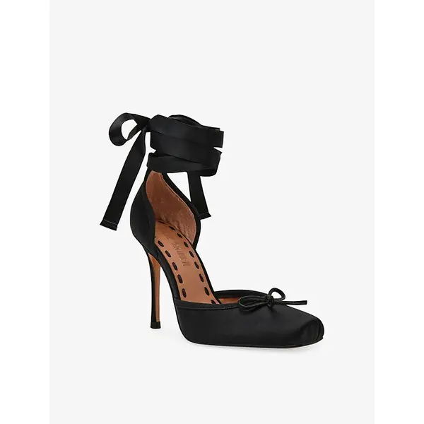 Steve Madden Larina Satin Strappy High Heel Shoes - Black