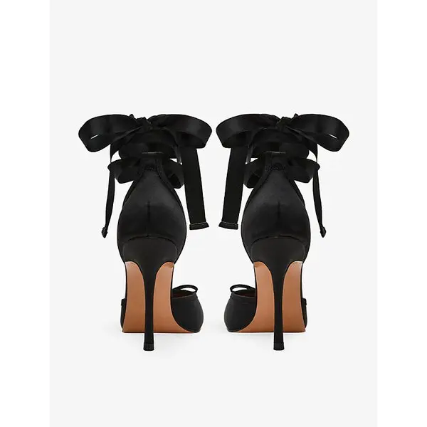 Steve Madden Larina Satin Strappy High Heel Shoes - Black