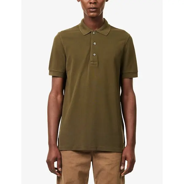 TOM FORD Embroidered-logo Short-sleeve Piquet Polo Shirt