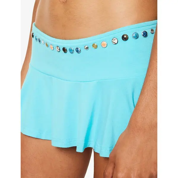 JADED LONDON Stud-embellished Jersey Mini Skort