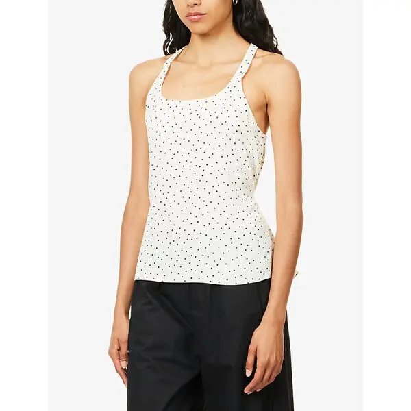 Theory Polka Dot Belted Woven Top