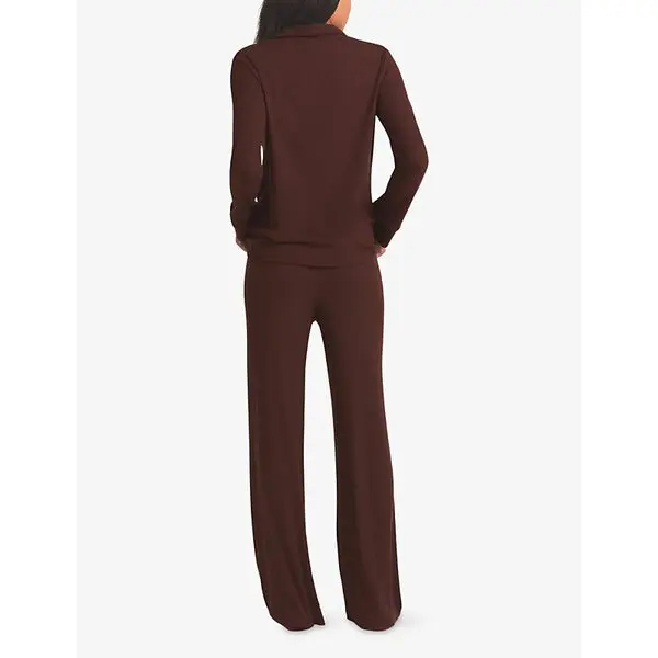 SKIMS Soft Lounge Long-sleeve Stretch-modal Pajama Set - Cocoa