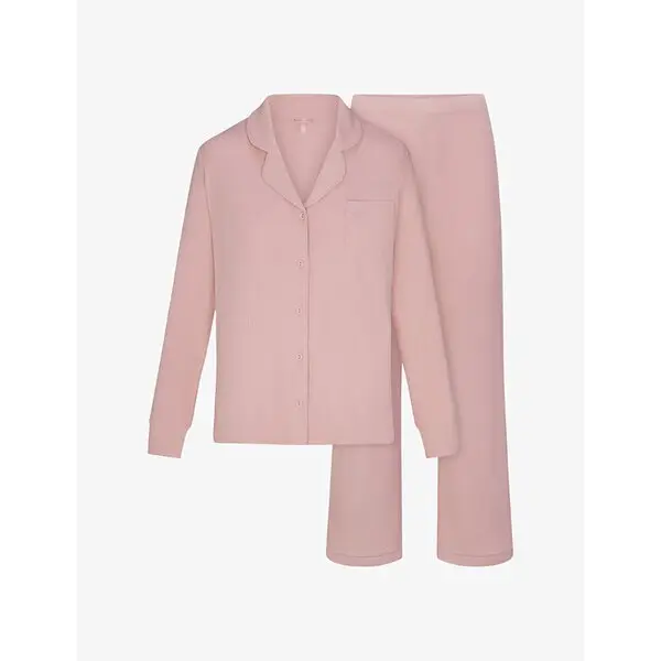 SKIMS Soft Lounge Long-sleeve Stretch-modal Pajama Set - Morganite