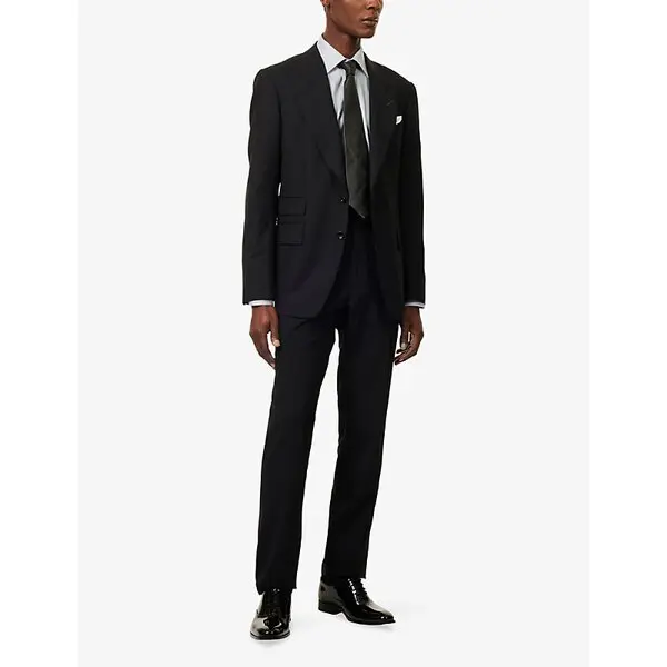 TOM FORD Shelton Single-breasted Wool-blend Suit - Black