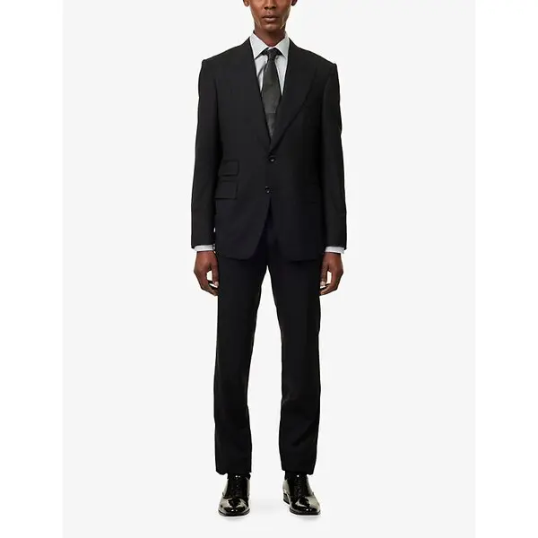 TOM FORD Shelton Single-breasted Wool-blend Suit - Black