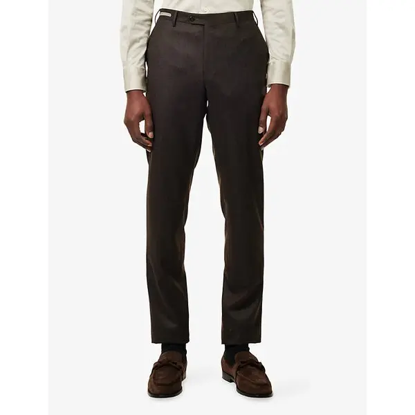 Corneliani Regular-fit Wool Trousers - Brown