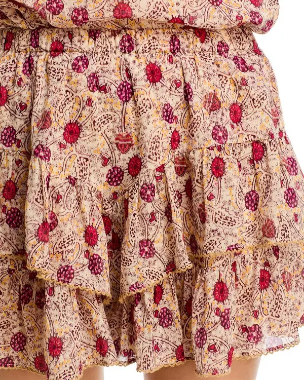 Isabel Marant Étoile Jocadia Tiered Ruffle Skirt - Ecru/raspberry