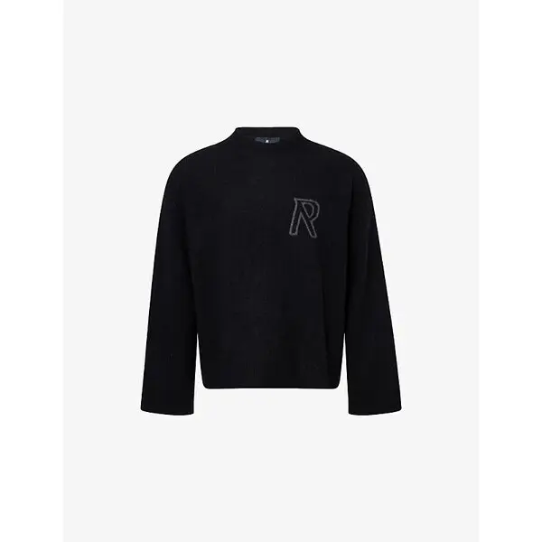 REPRESENT Intarsia-logo Brushed Knitted Jumper