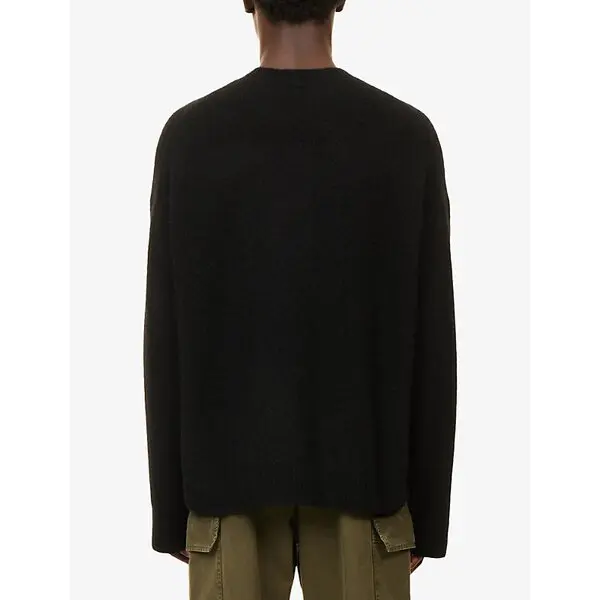REPRESENT Intarsia-logo Brushed Knitted Jumper