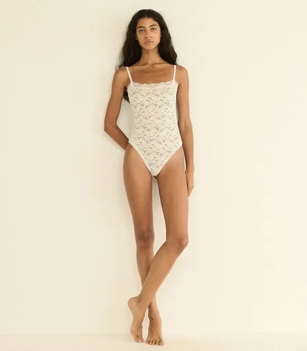 DÔEN Lovage Lace Bodysuit - Salt