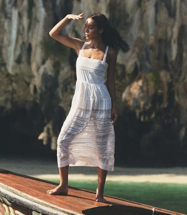 DÔEN Esmée Organic Cotton Voile Lace Dress