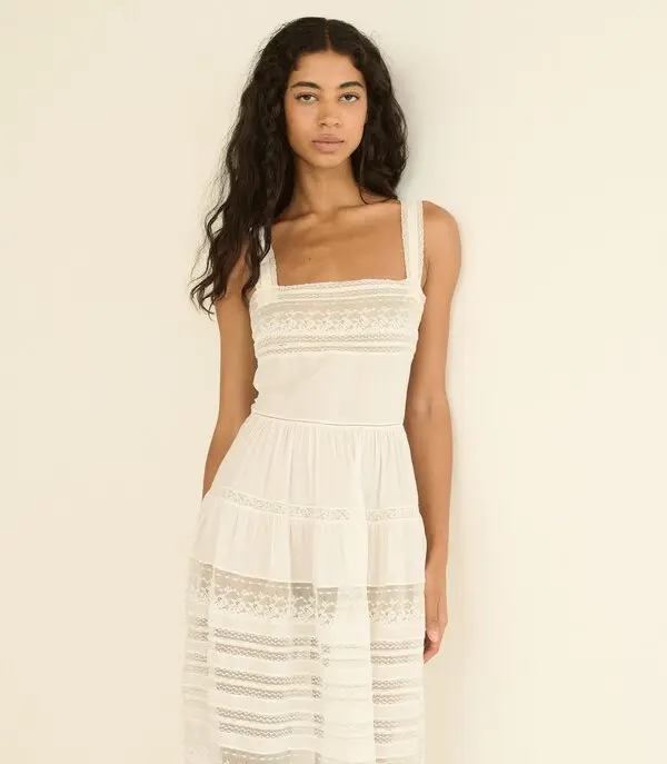 DÔEN Esmée Organic Cotton Voile Lace Dress