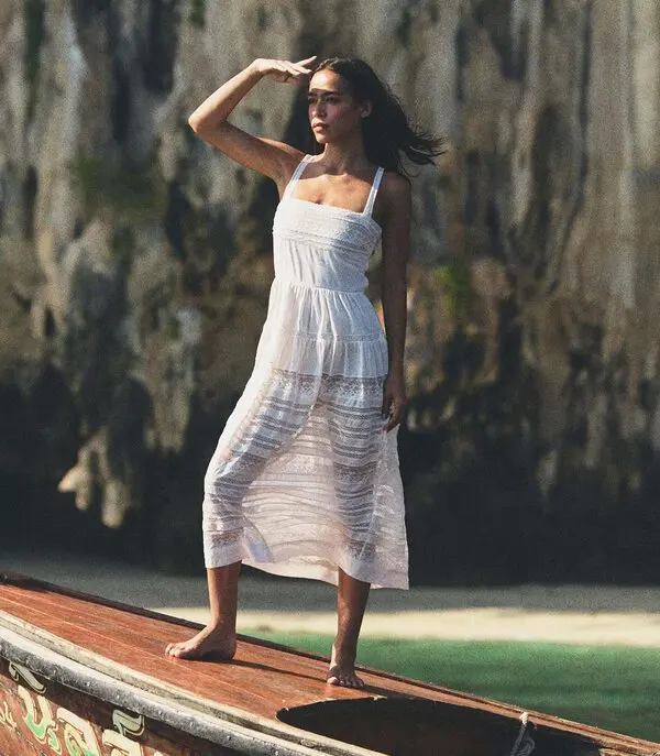 DÔEN Esmée Organic Cotton Voile Lace Dress