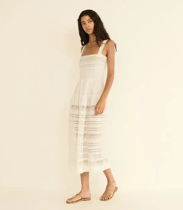DÔEN Esmée Organic Cotton Voile Lace Dress