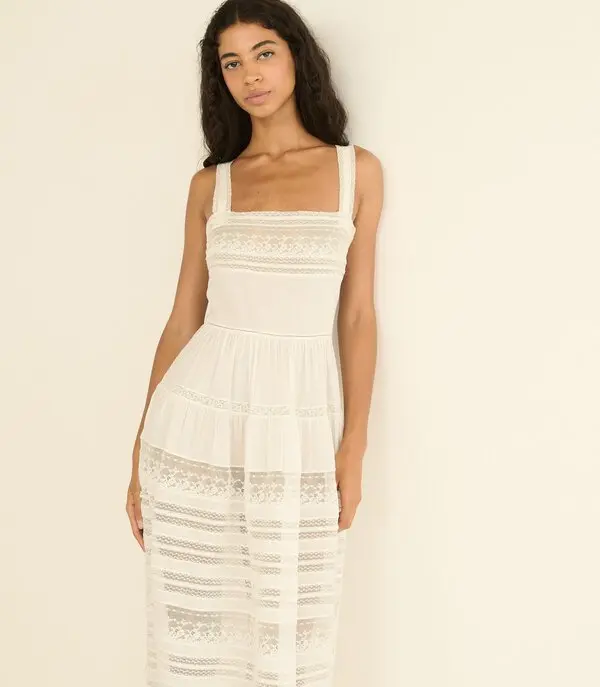 DÔEN Esmée Organic Cotton Voile Lace Dress