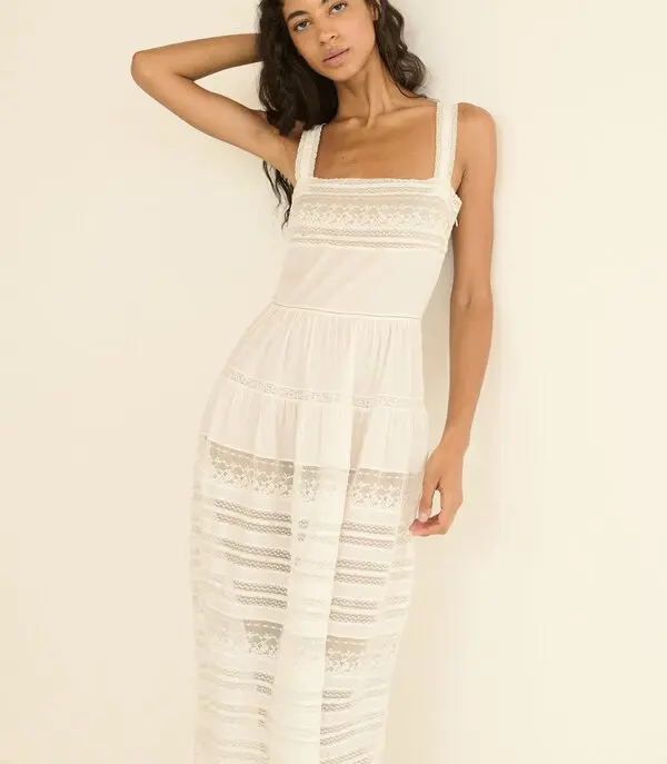 DÔEN Esmée Organic Cotton Voile Lace Dress