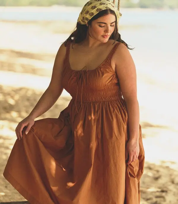 DÔEN Quilla Dress Sleeveless Organic Cotton Poplin Midi Dress