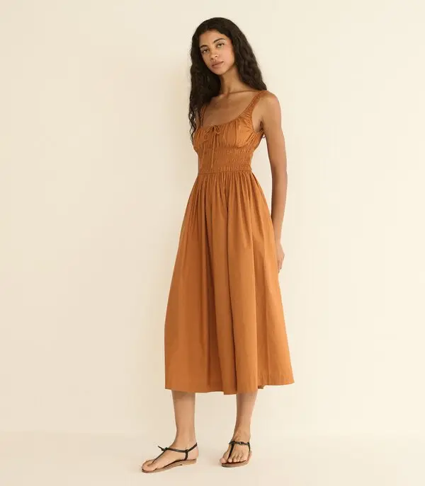 DÔEN Quilla Dress Sleeveless Organic Cotton Poplin Midi Dress