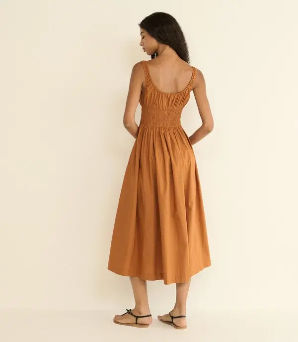 DÔEN Quilla Dress Sleeveless Organic Cotton Poplin Midi Dress