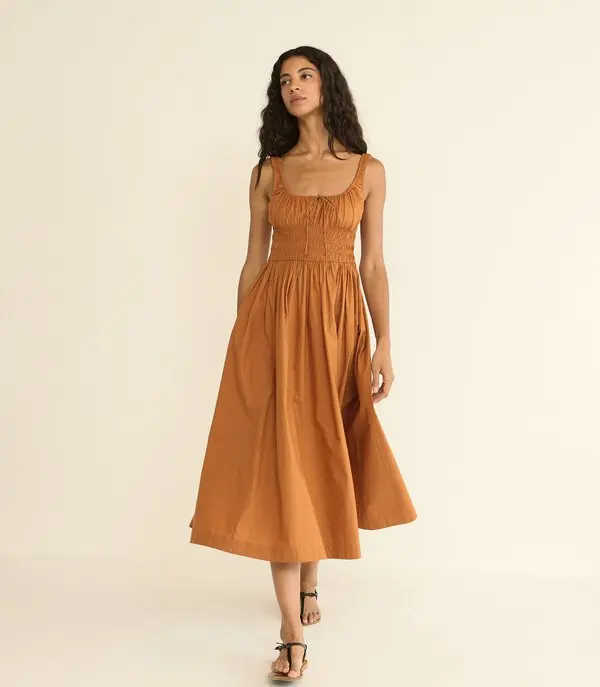 DÔEN Quilla Dress Sleeveless Organic Cotton Poplin Midi Dress