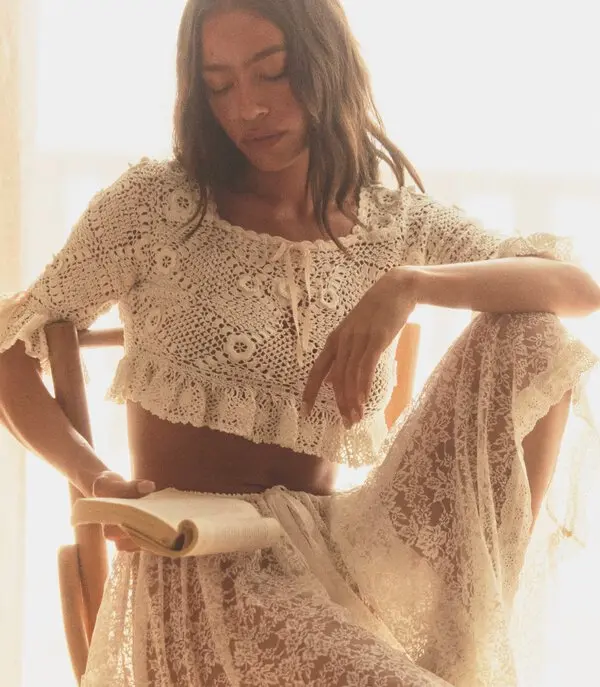 DÔEN Sybille Hand-crocheted Lace Top