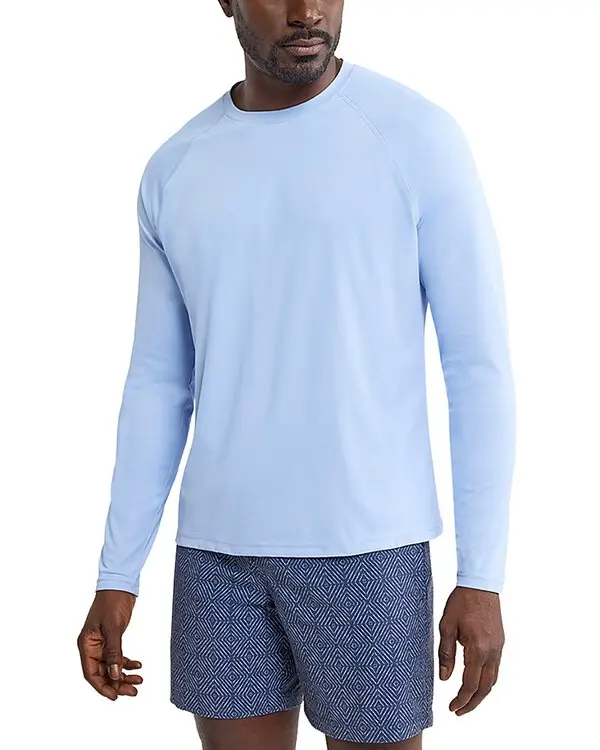FAIR HARBOR Anchor Long Sleeve Rashguard - Light Blue