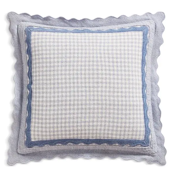 PERI HOME Gingham Scallop Decorative Pillow, 20 X 20