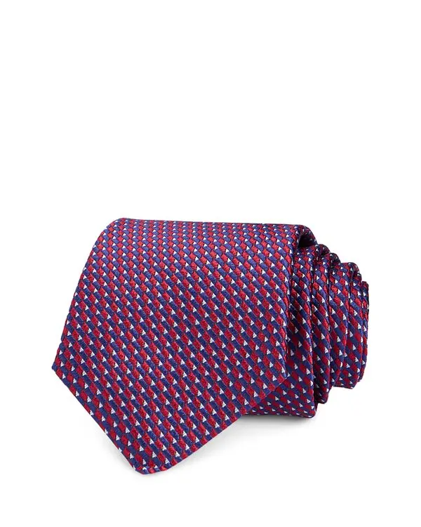 Canali Silk Classic Geometric Tie - Red