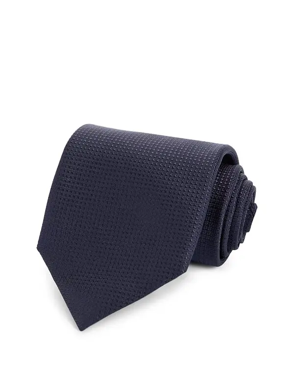 Canali Silk Classic Micro Grid Neck Tie - Navy